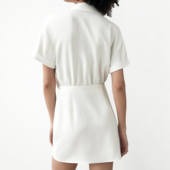 Zara | Dresses | Nwt Zara Size M White Front Wrap Mini Dress | Poshmark